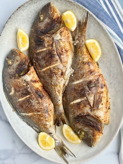 Oven Baked Whole Sea Bream - Greek Tsipoura | Mamazilla