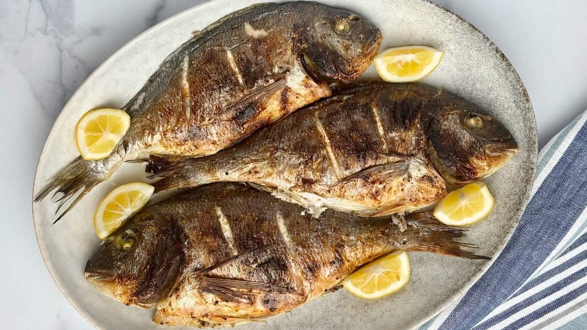 Oven Baked Whole Sea Bream - Greek Tsipoura | Mamazilla
