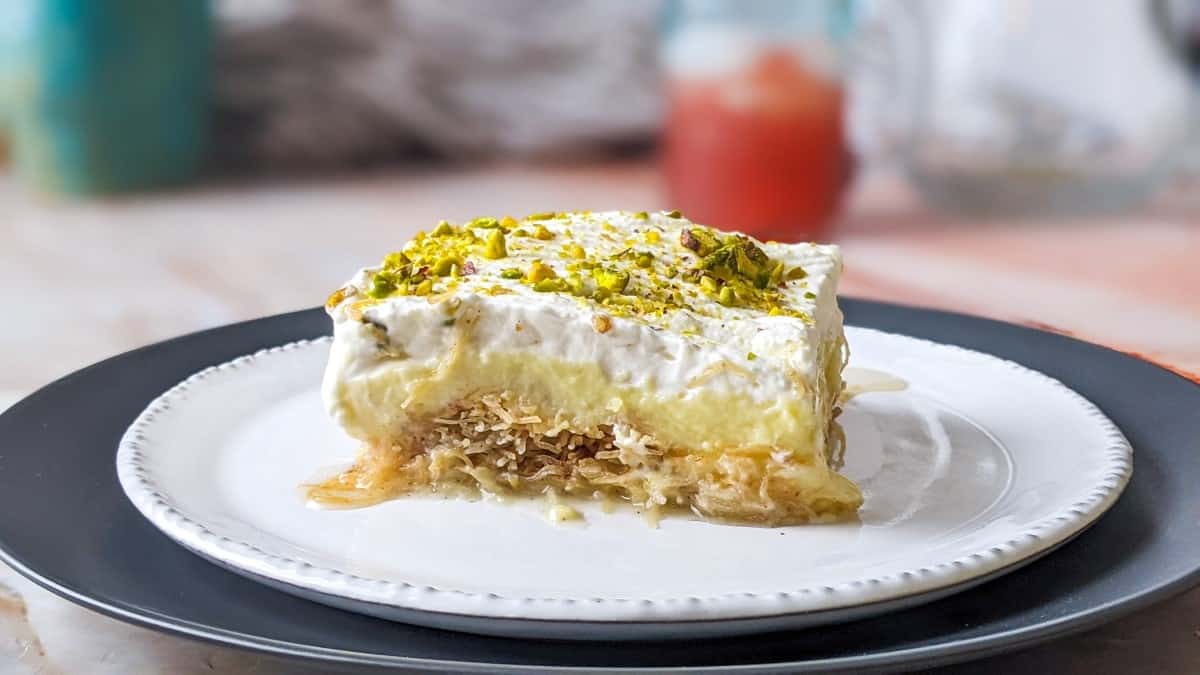 Greek Ekmek Kataifi - Custard With Shredded Phyllo Dough Dessert ...