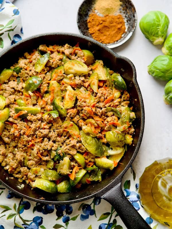 Easy Ground Turkey And Brussel Sprouts Skillet | Mamazilla