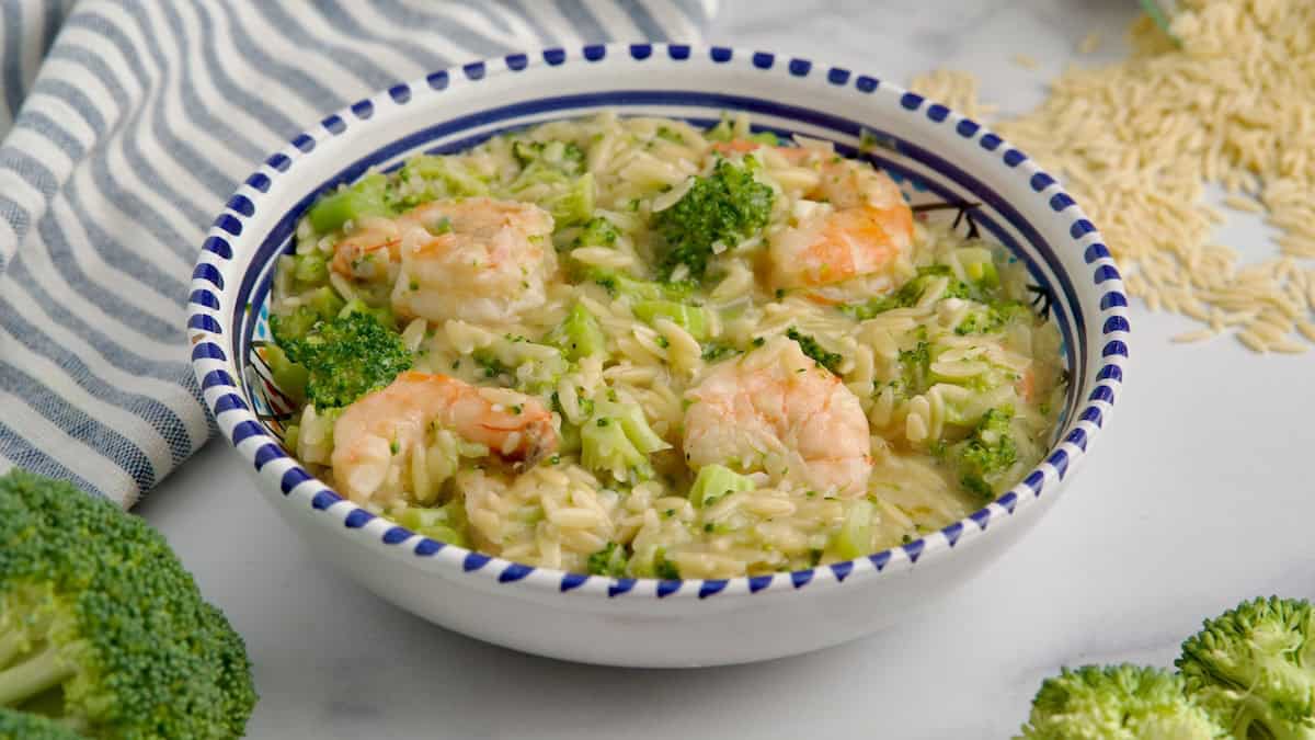 One Pot Shrimp & Broccoli Orzo Pasta | Mamazilla