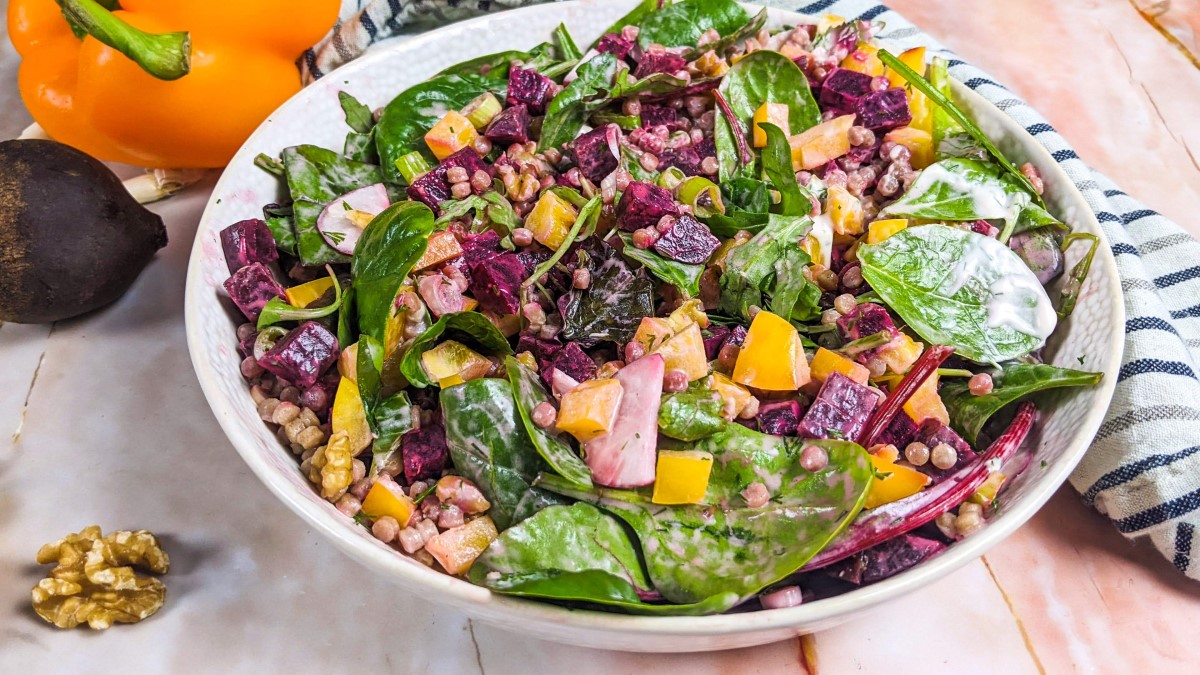 Pearl Couscous Beetroot Salad Recipe | Healthy Salad Recipes | Mamazilla